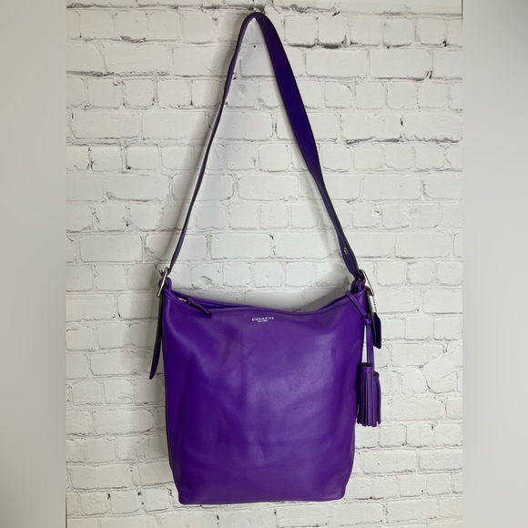 Coach | Bags | Coach Purple Legacy Leather Tote Bag | Poshmark